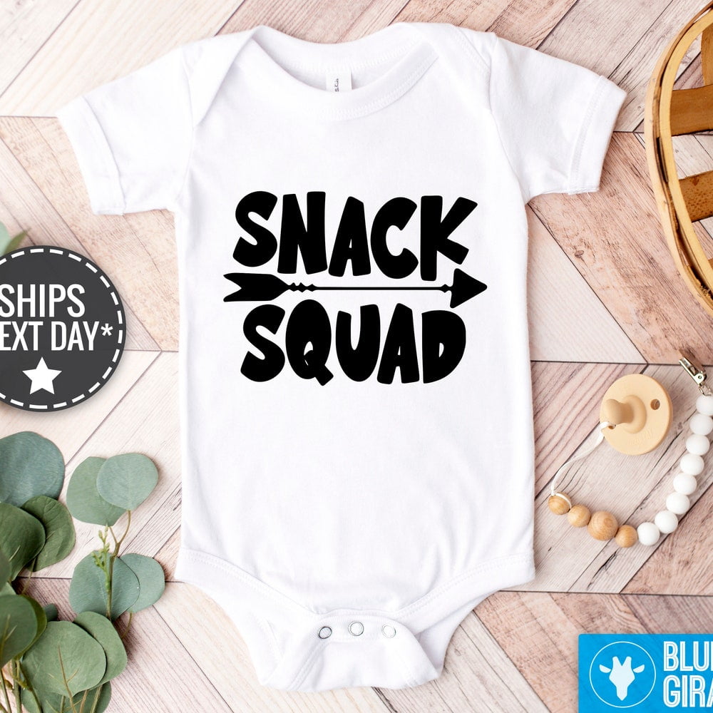 Snack Squad Baby Onesie, Funny Baby Onesie, Cute Baby Shower Gift Cute ...