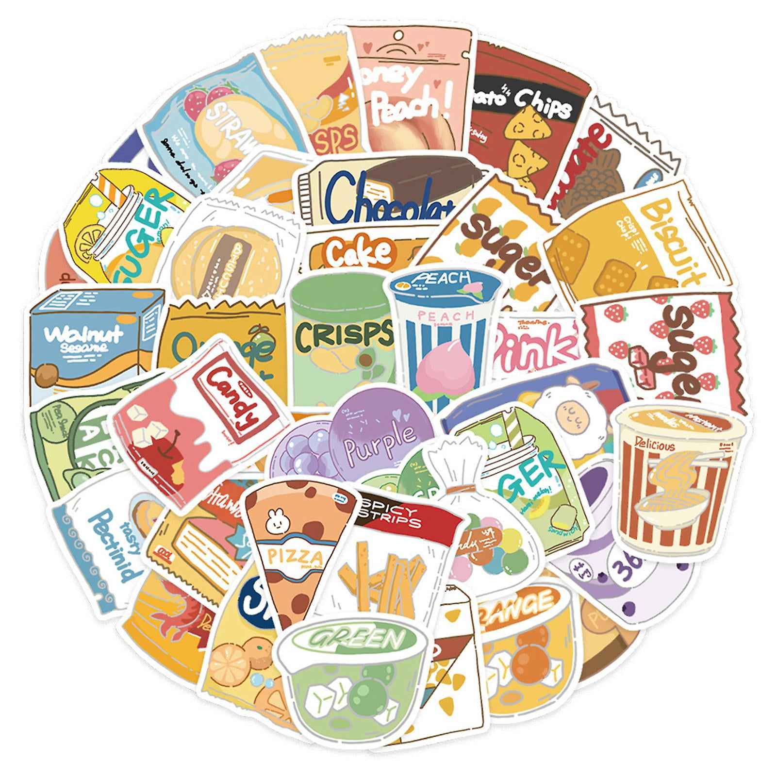 Snack Stickers Biscuit Candy Crisp Food Jelly Decals DIY Vinyl Art ...