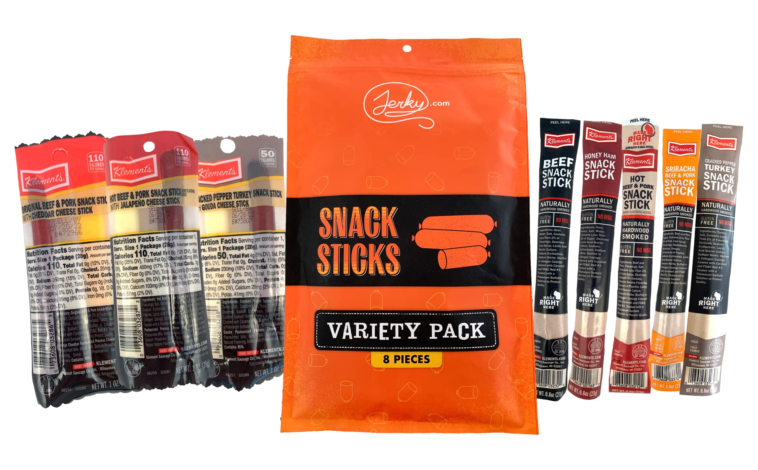 Snack Sticks Variety Pack - 8 Piece Meat Sticks - Assorted Meats ...