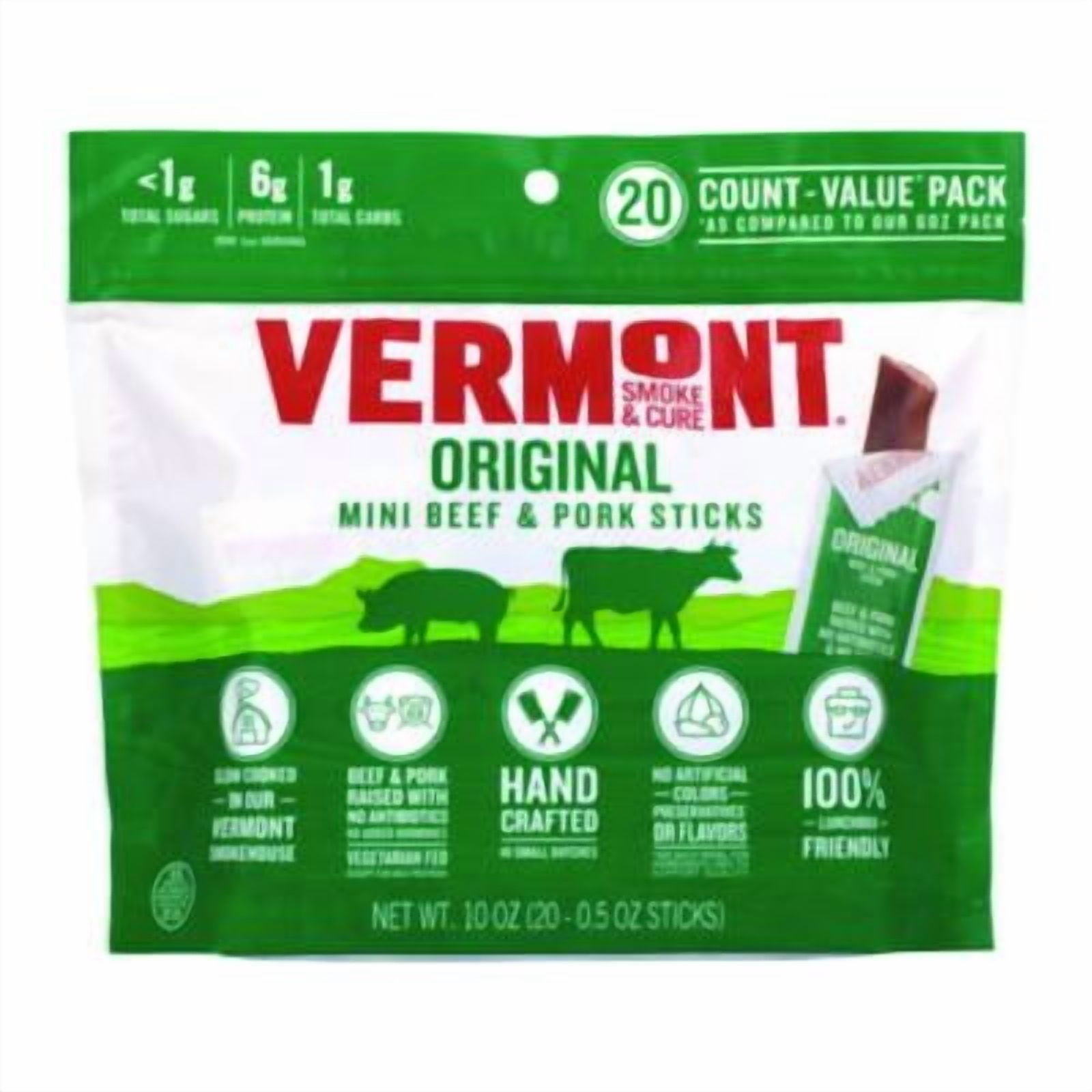 Snack Sticks by Vermont Smoke & Cure Original Flavor Mini Sticks, 20 ct ...