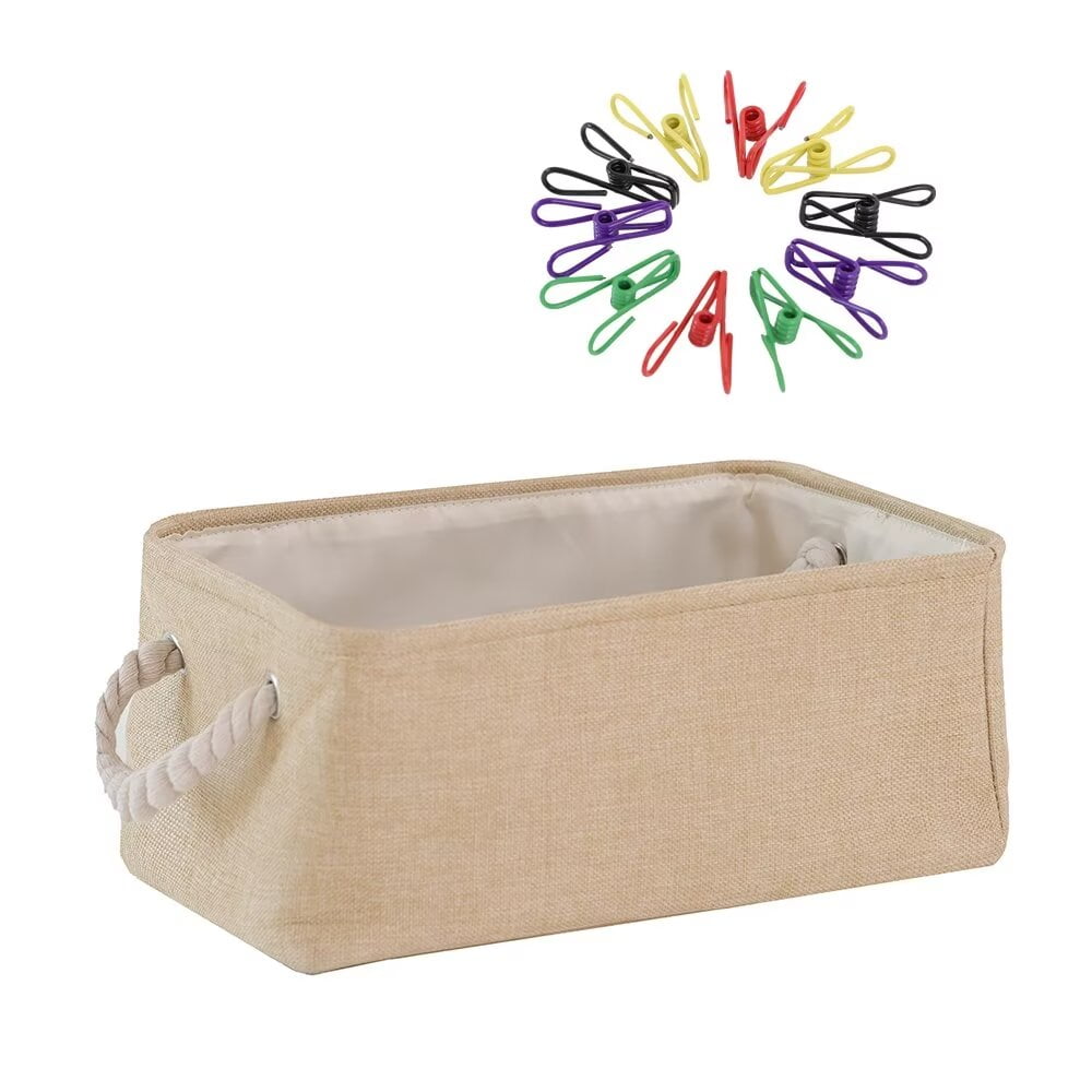 Snack Storage Bin Sets, Burlap Storage Basket for Pantry with 10 Pcs 2 ...