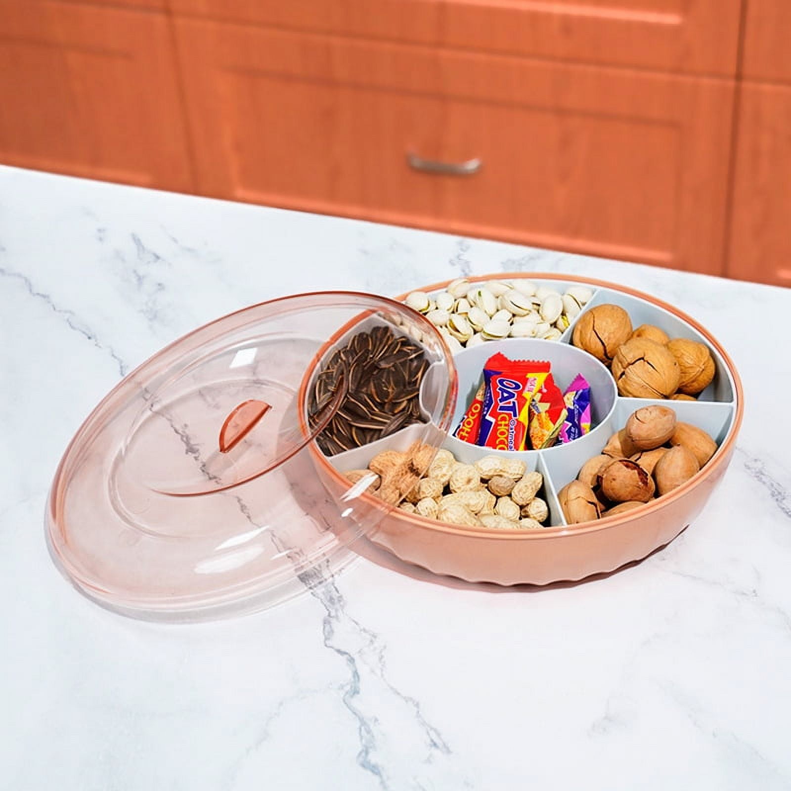 Snack Storage Box Divided Sweet Dried Fruit Box Snack Serving Tray ...