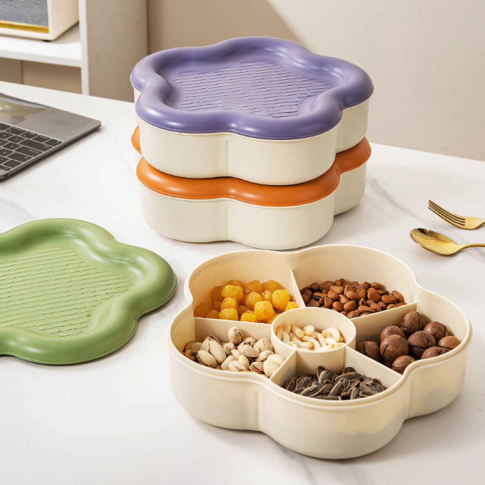 Snack Storage Box,Fruit Display Tray,Divided Compartment,Modern Coffee ...