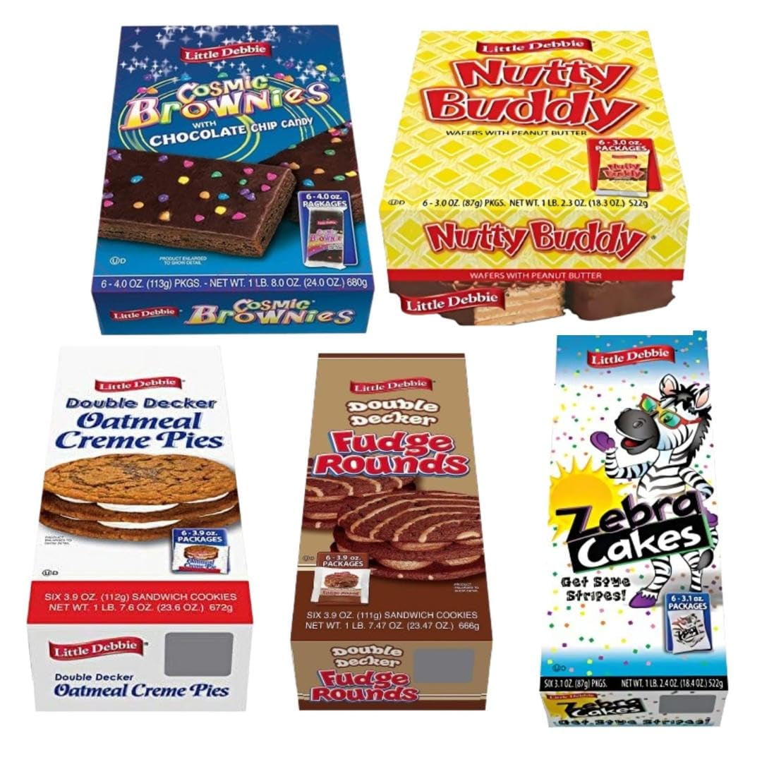 The Snack Store Variety Pack | Little Debbie Cosmic Brownies, Nuttty Buddy, Oatmeal Creme Pies ...