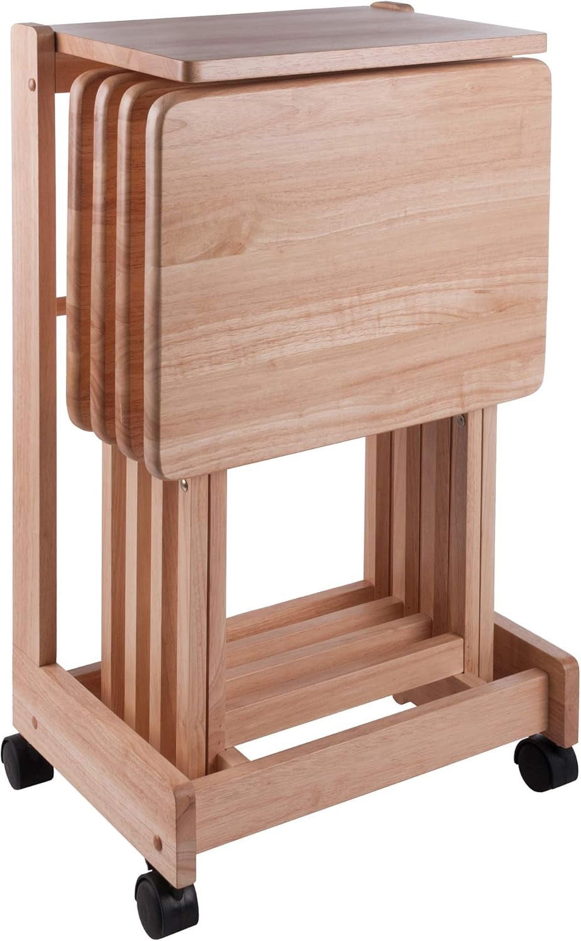 Snack Table Set with Mobile Serving Cart for Living Room Patio 32 ...