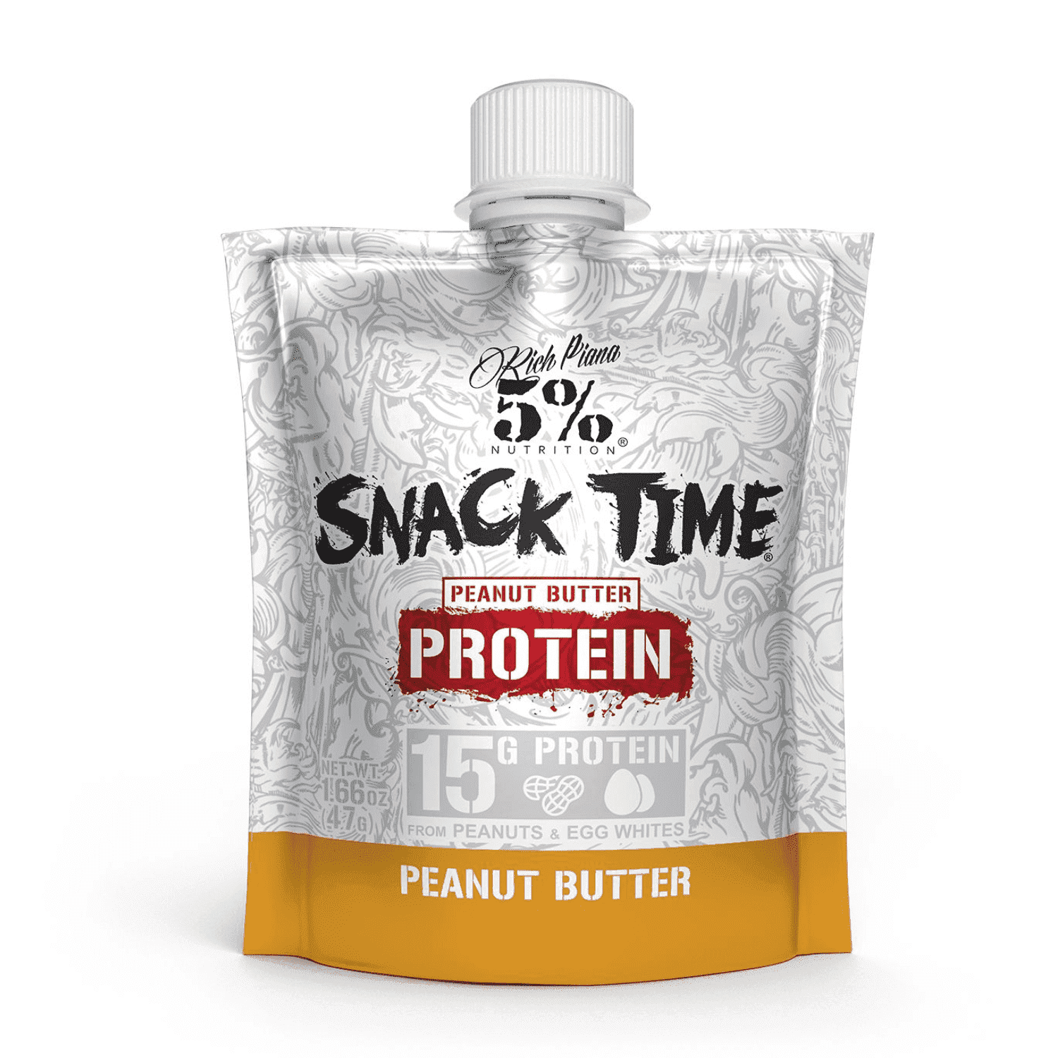 5% Nutrition High Protein Snack, Peanut Butter Egg White Blend Pouches ...