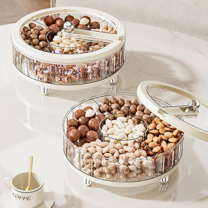 Snack Tray with Lid, 1 Count Multi Grid Snack Fruit Nuts Candy Dried ...