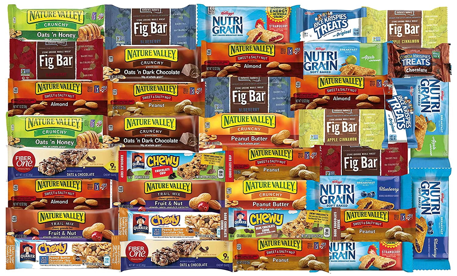 Office Breakroom Healthy Snack Bars Sampler (40 Count) - Walmart ...