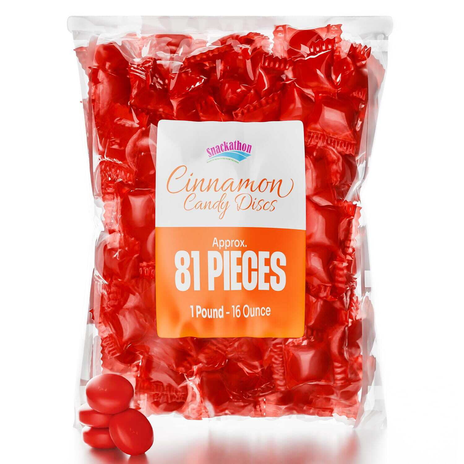 Snackathon Cinnamon Hard Candy, Individually Wrapped Discs, 1 lb ...