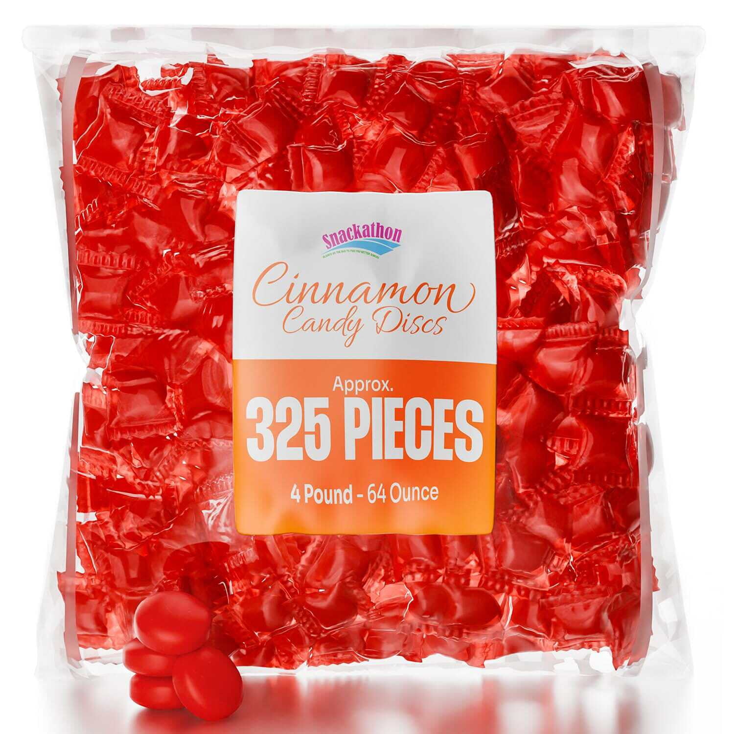 Snackathon Cinnamon Starlight Candy, Individually Wrapped Discs, 4 lb ...
