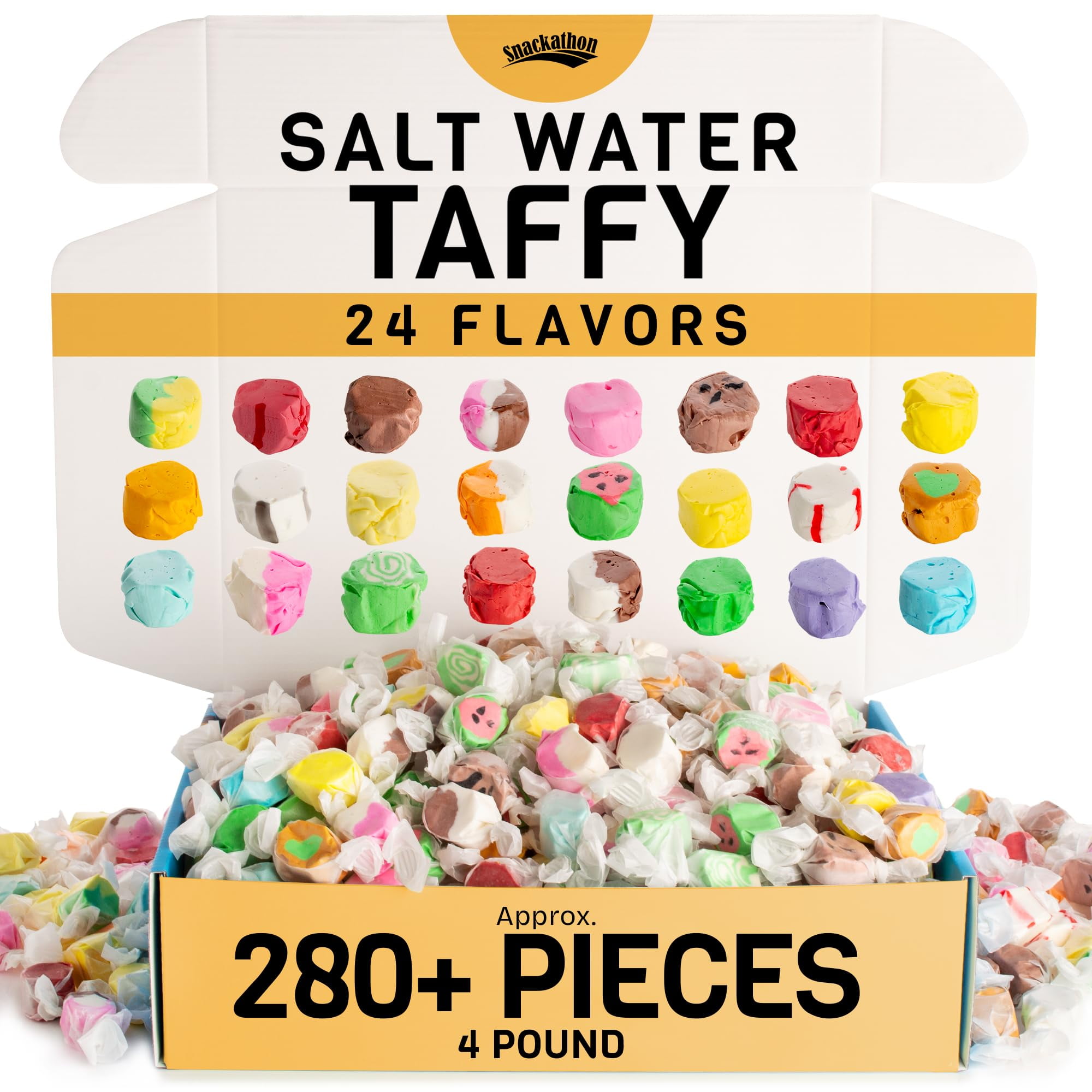 Snackathon Salt Water Taffy AIF9 Assorted Mix - 24 Flavor Variety, Bulk ...