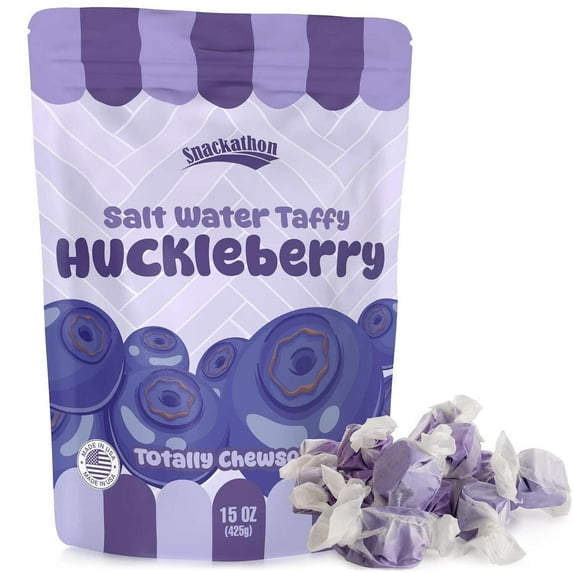 Snackathon Salt Water Taffy, Individually Wrapped, 15 oz Single Resealable Bag (Various Flavors ...