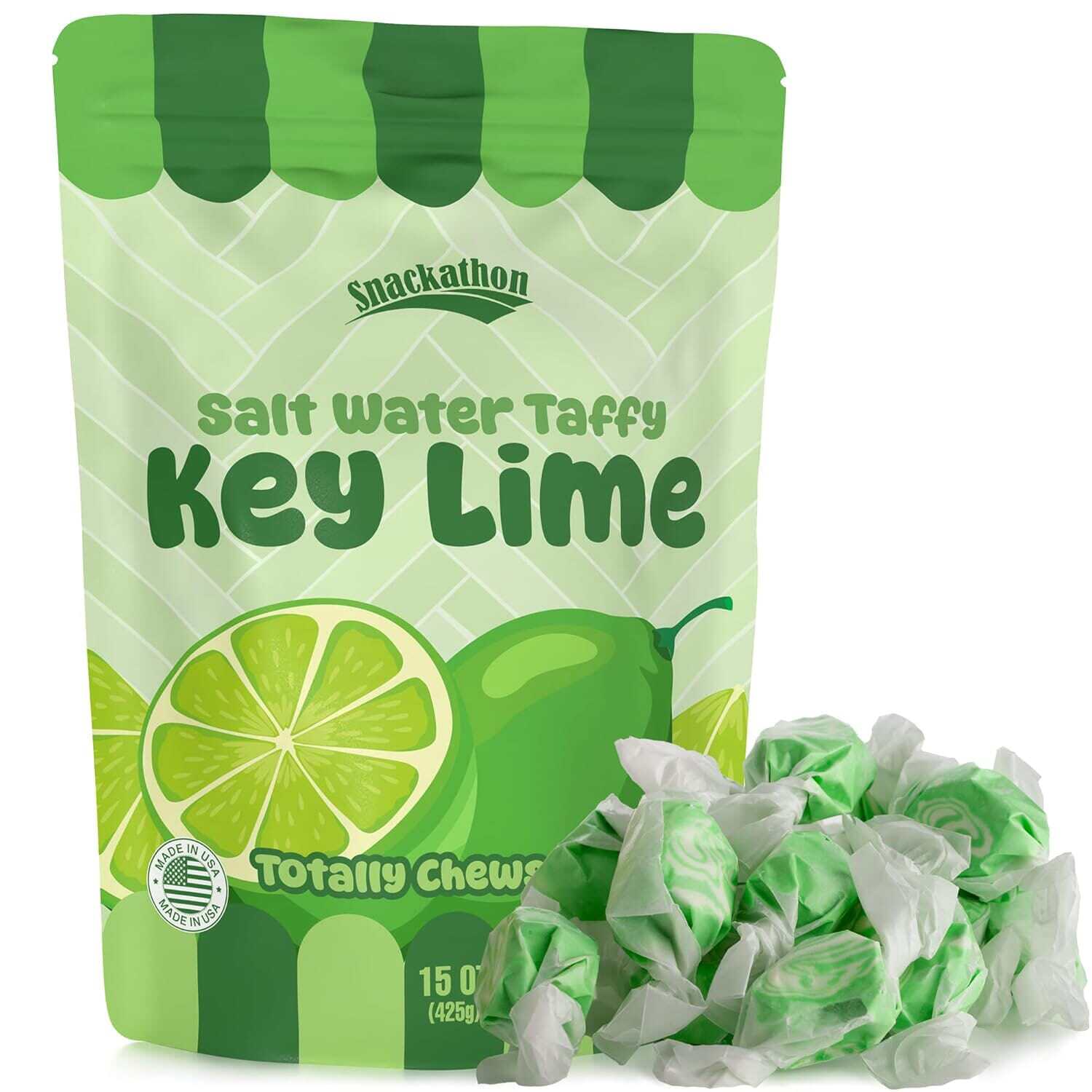 Snackathon Salt Water Taffy, Individually Wrapped, 15 oz Resealable Bag ...