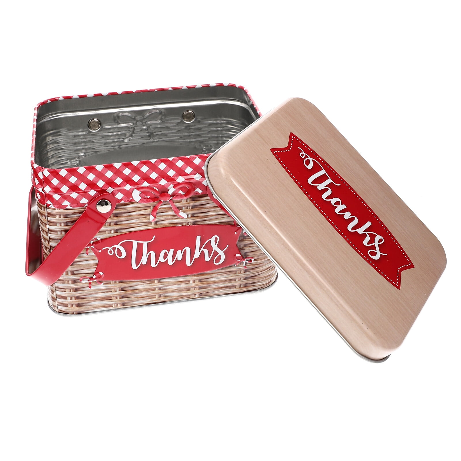 Snackbox Munchie Cake Candy Tin Metal Cookie Container Christmas Decor ...