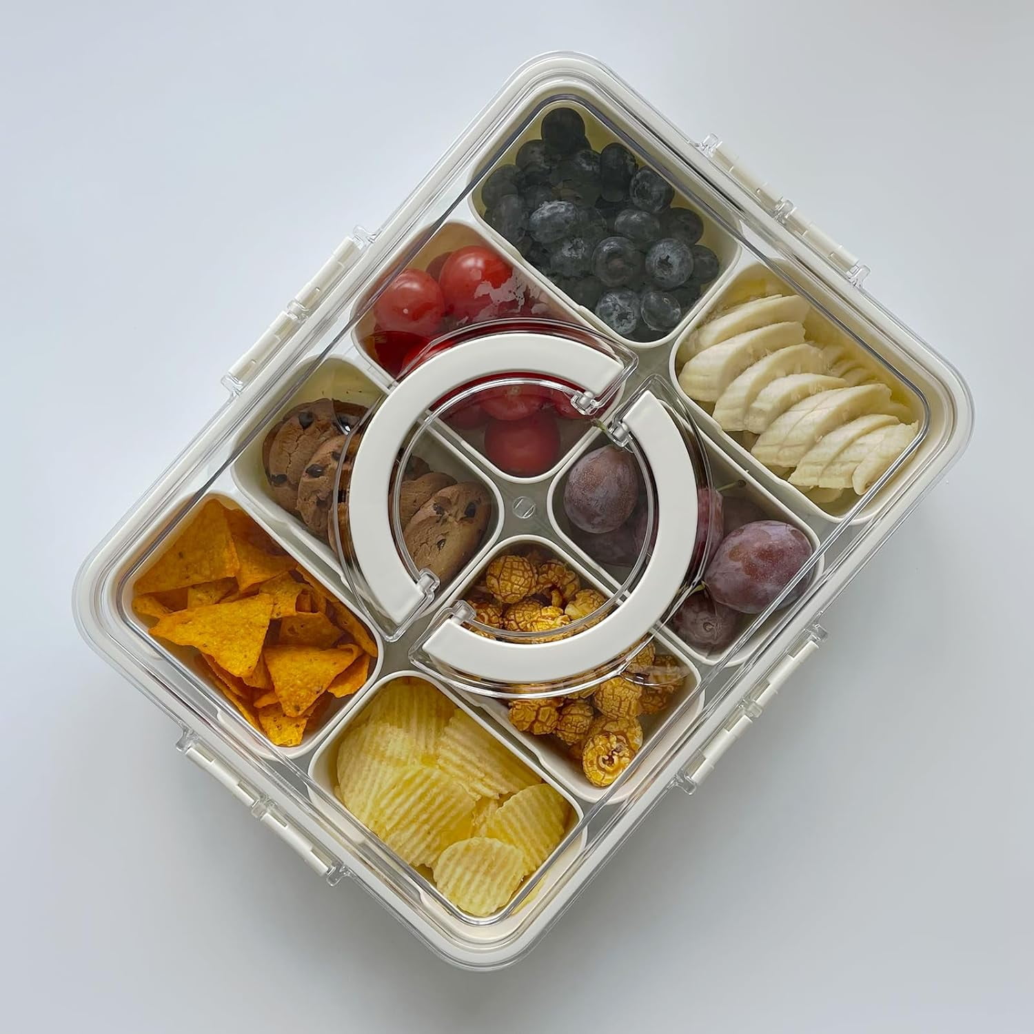Snackle Box Charcuterie Container | Divided Serving Tray with Lid and ...