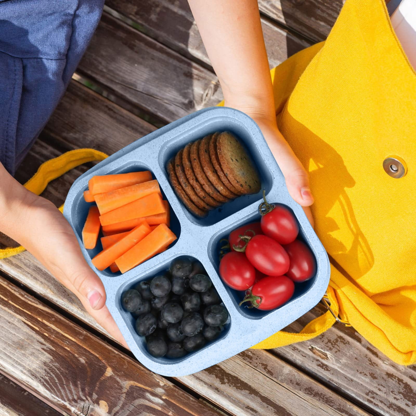 Snackle Box Container, 1 Pack Reusable Bento Snack Box, Portable Travel ...