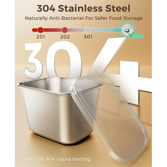 Snackle Box Container with 8 Removable Stainless Steel Compartments ...