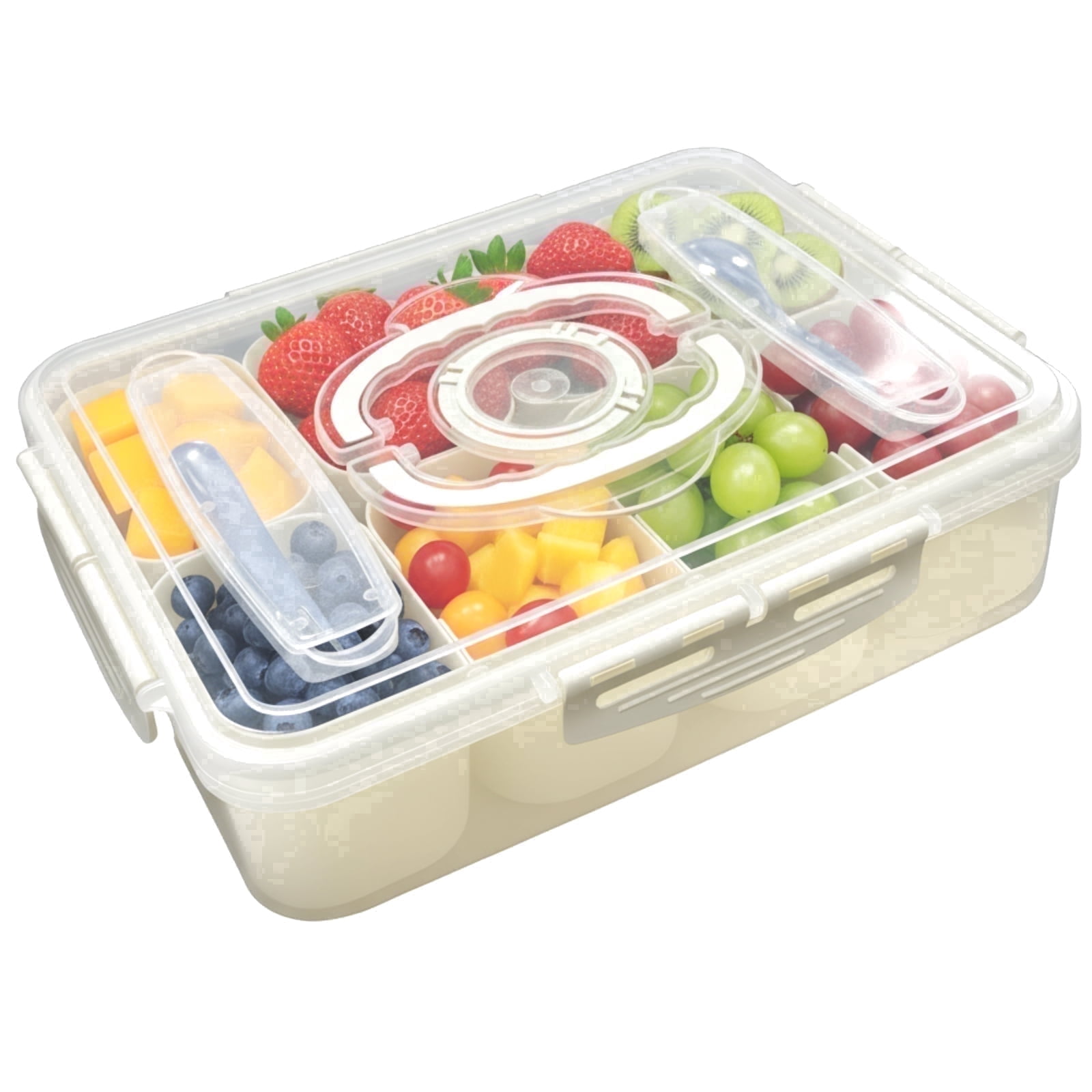 Snackle Box Container with Lid, Portable Divided Serving Tray for ...