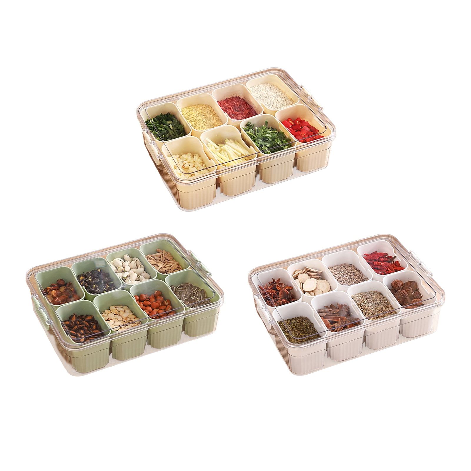 Snackle Box Container with Lid, Divided Serving Tray with 4 ...