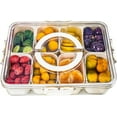 Snackle Box Container-Portable Divided Serving Tray with Lid and Handle ...