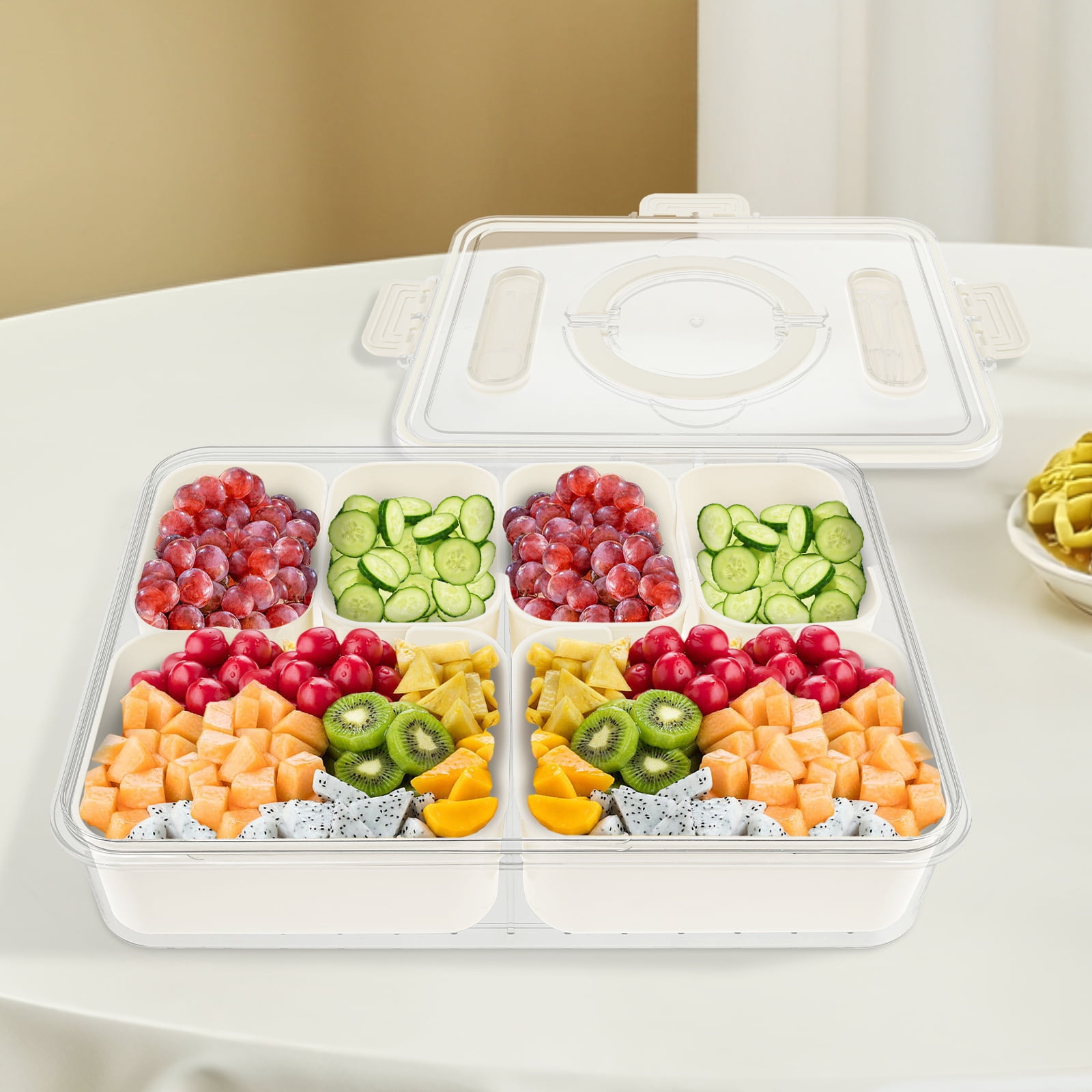 Snackle Box Container,Portable Snack Box 6 Compartment Divided Serving ...