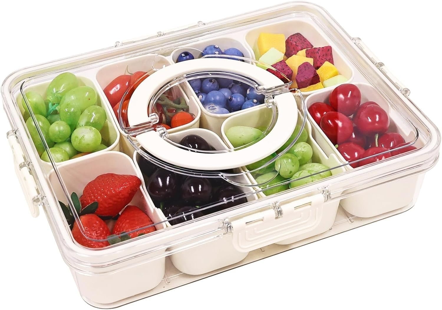 Snackle Box Storage, Portable Snack Box 8 Compartment Divided Serving ...