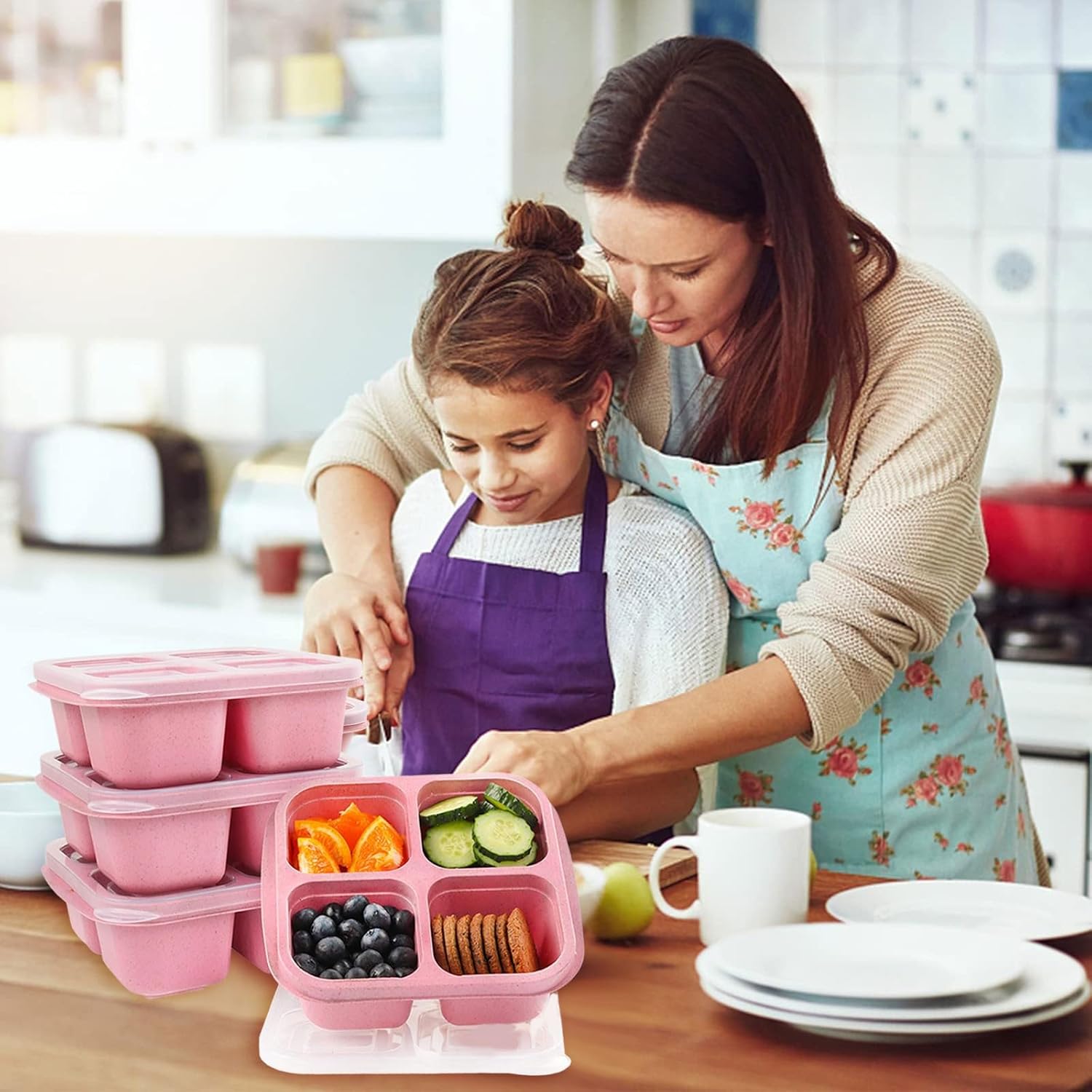 Snackle Box Containers, Bento Snack Boxes, Snack Boxes, Reusable 4 ...