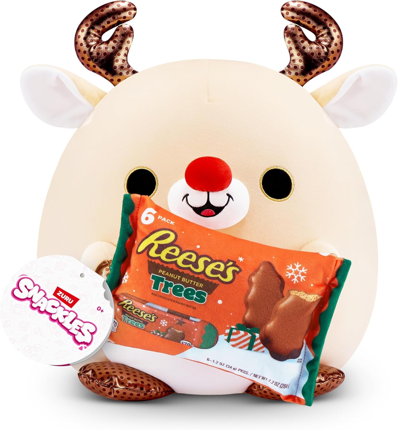 Snackles Christmas Reindeer & Reeses Peanut Butter 14 Inch Plush by ...