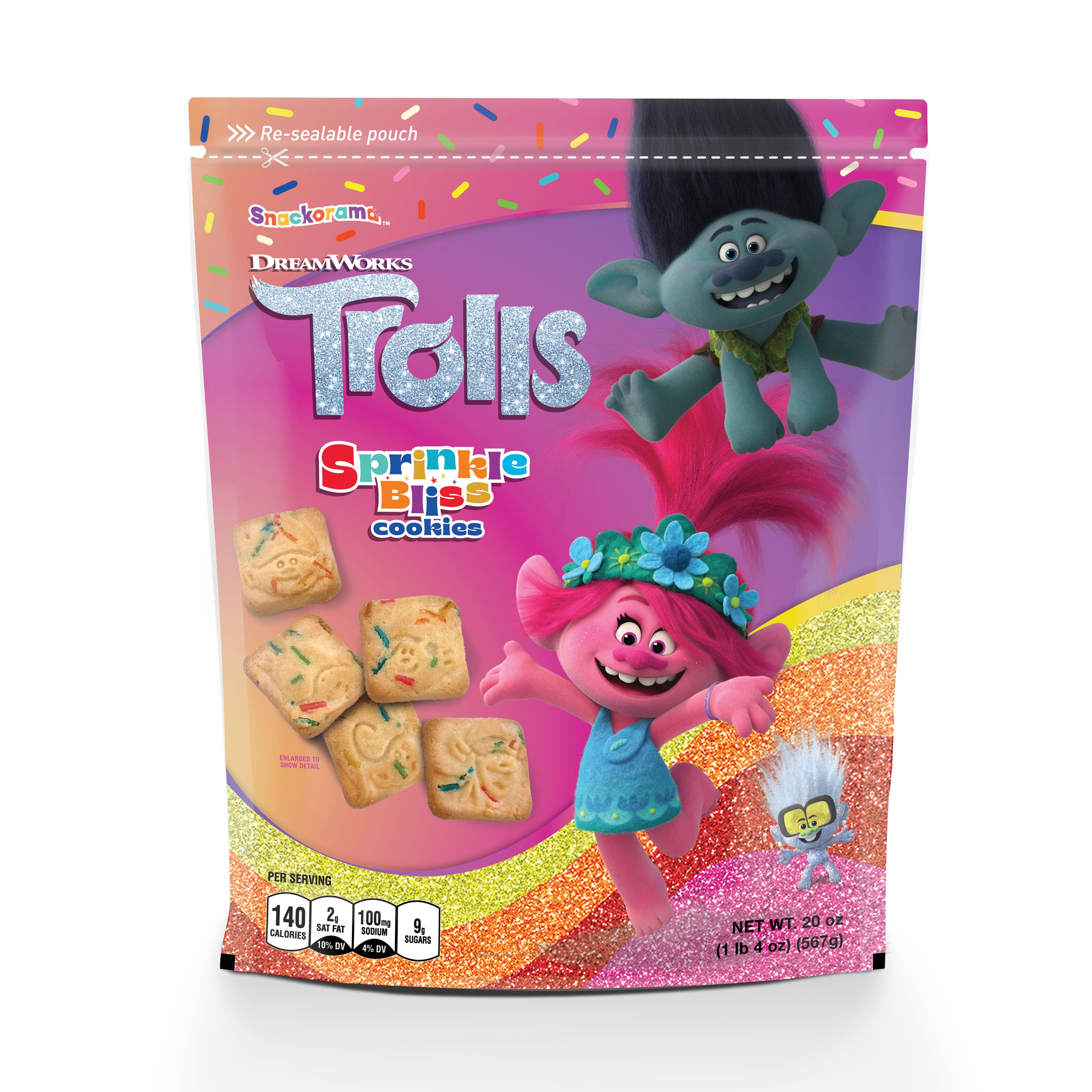 Snackorama Trolls Sprinkle Bliss Cookies, Birthday Cake Square Treats ...