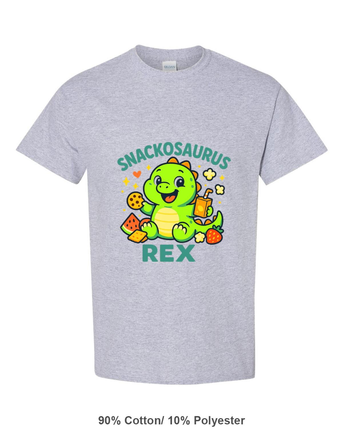 Snackosaurus Rex Kids Funny Dinosaur Food Meme Cute Cartoon Art T-Shirt ...