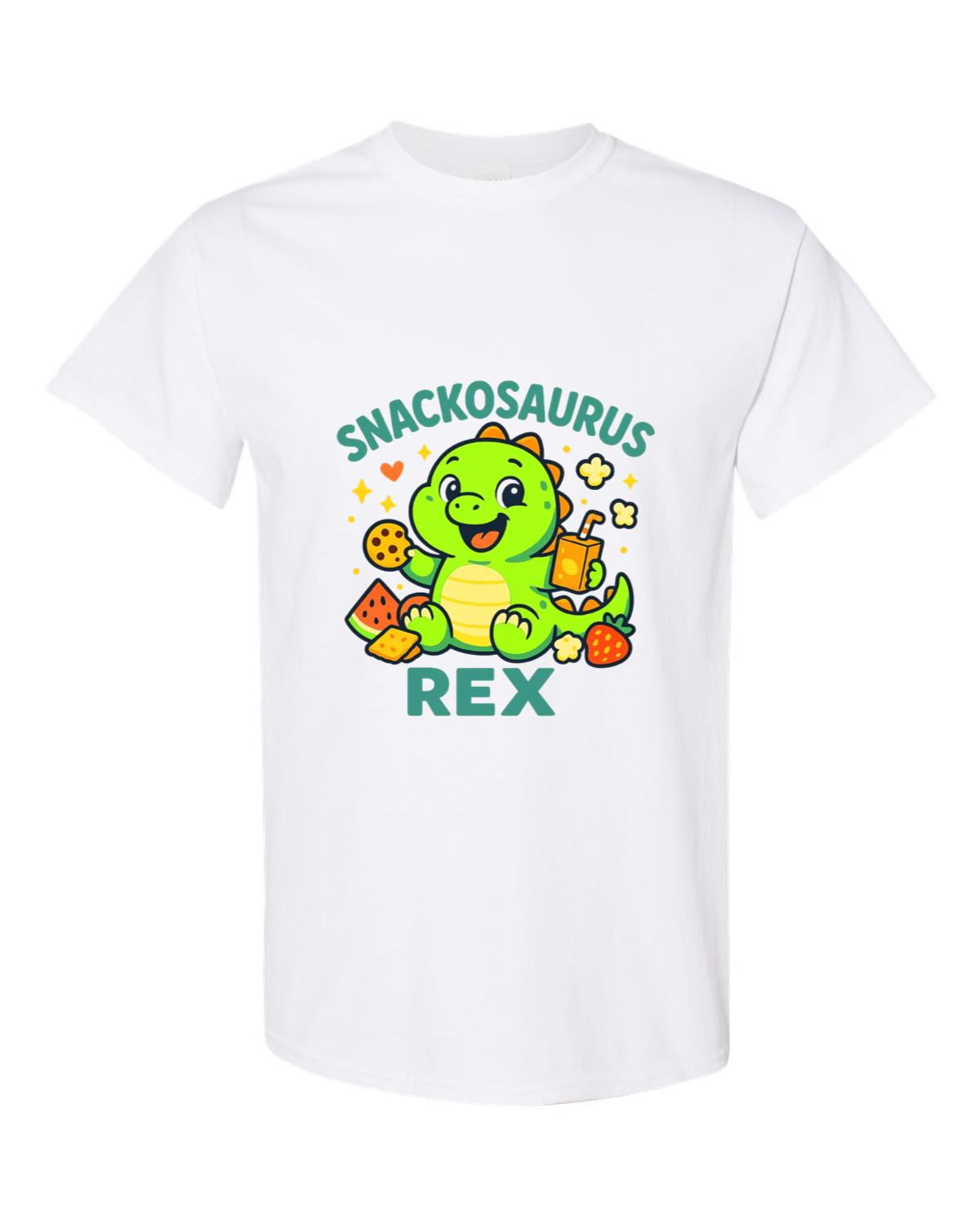 Snackosaurus Rex Kids Funny Dinosaur Food Meme Cute Cartoon Art T-Shirt ...