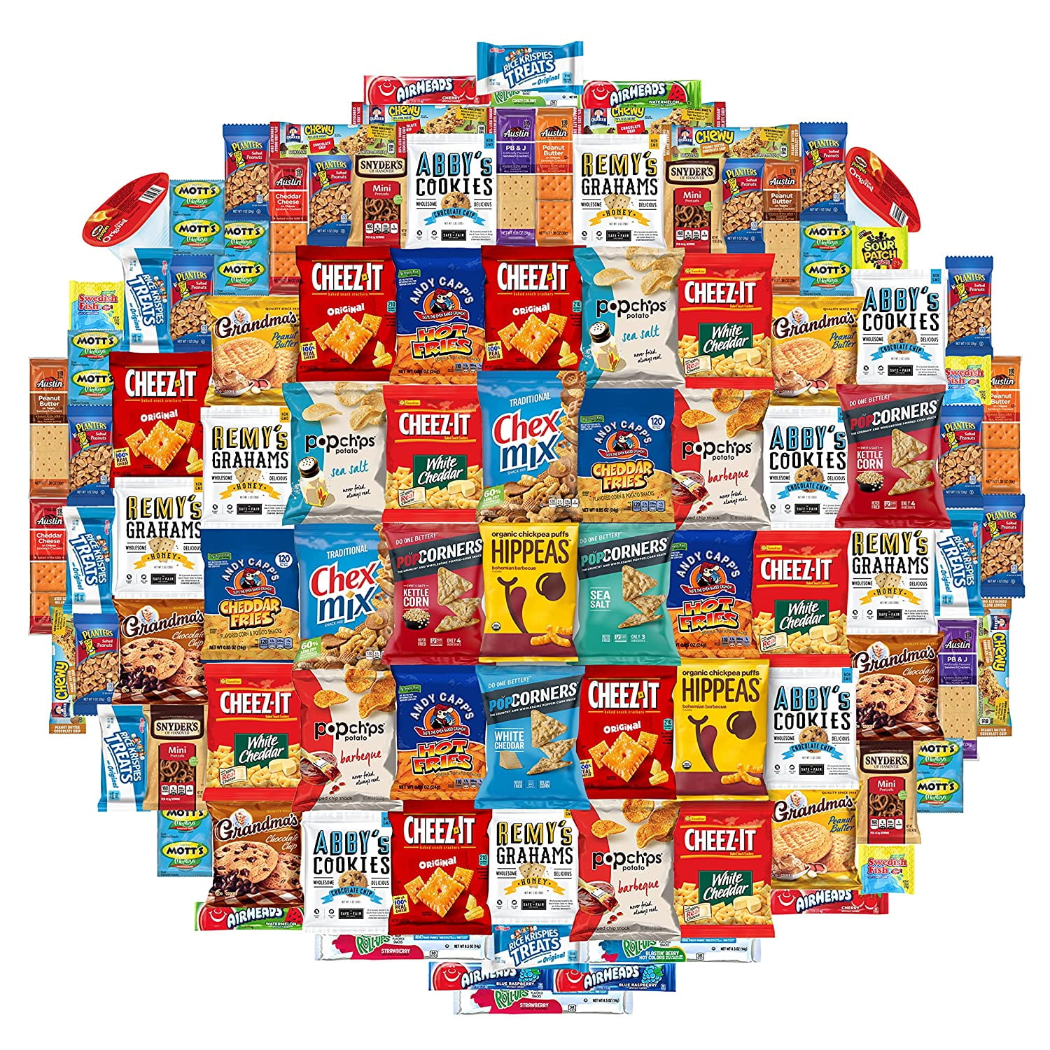 Snacks Care Package Gift Assortment Sampler Mixed Bars, Cookies, Chips ...
