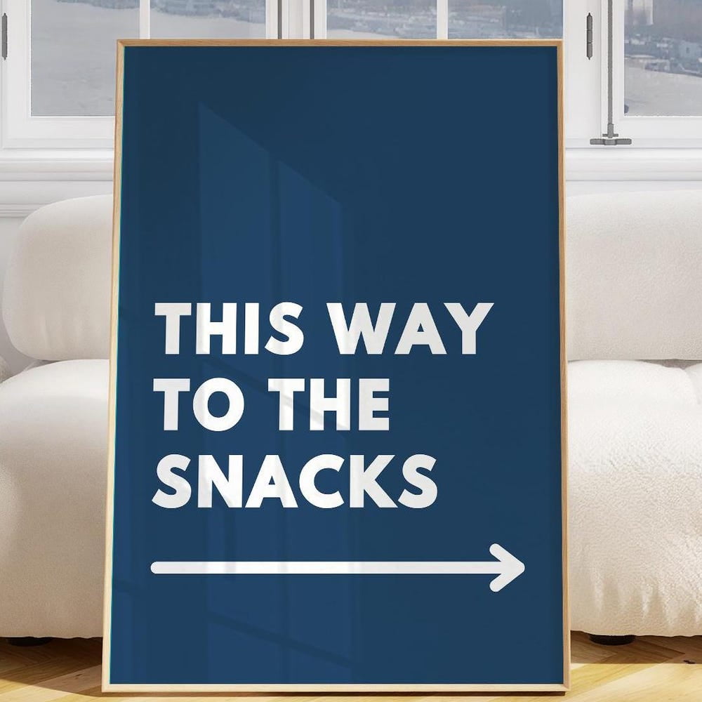 Snacks Print, This Way To The Snacks Print, Gift For Foodie, Food Print ...