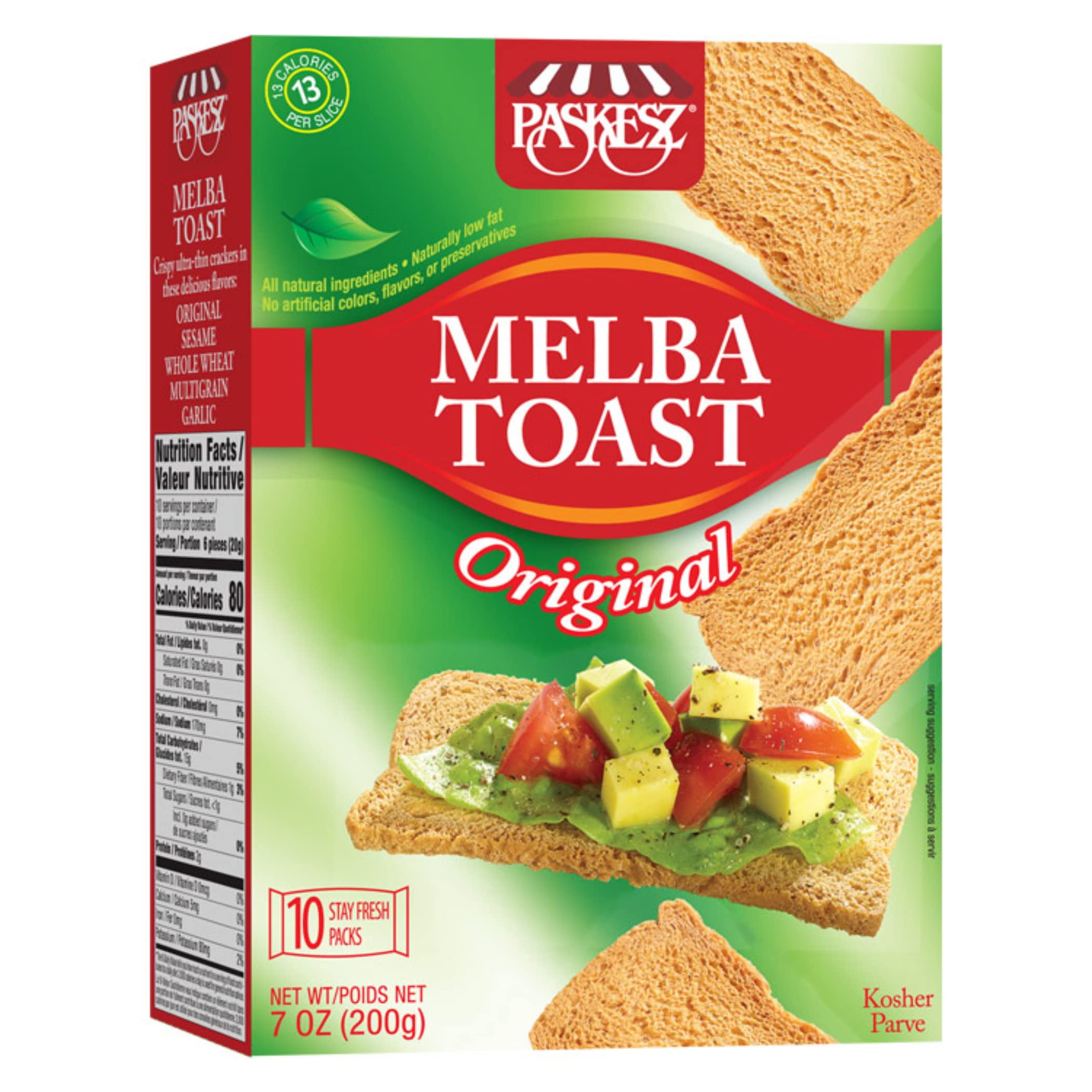 Snacktery Original Melba Toast KEF28 Crackers - Thin and Crispy ...