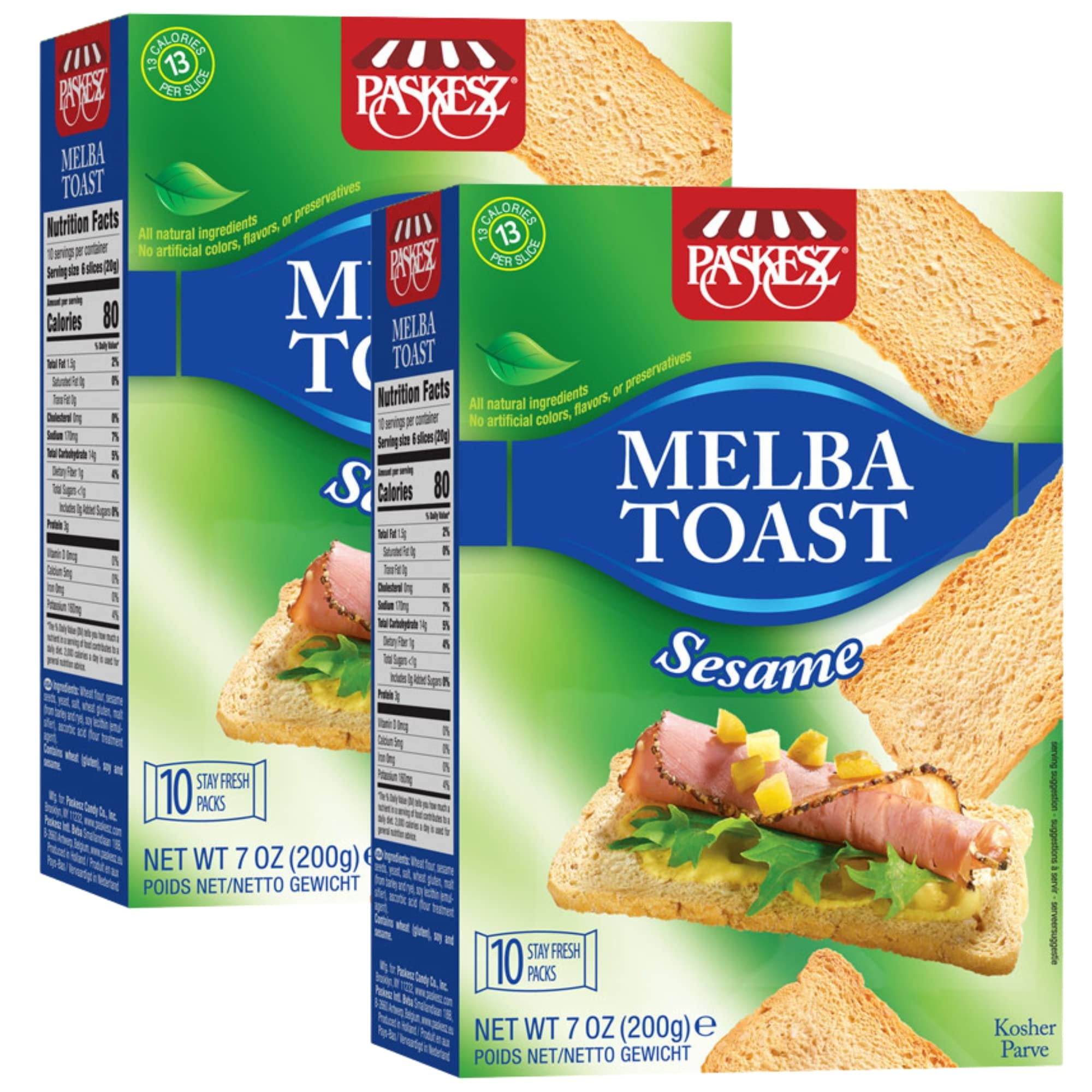 Snacktery Sesame Melba Toast YPF5 Crackers - All Natural Thin and ...