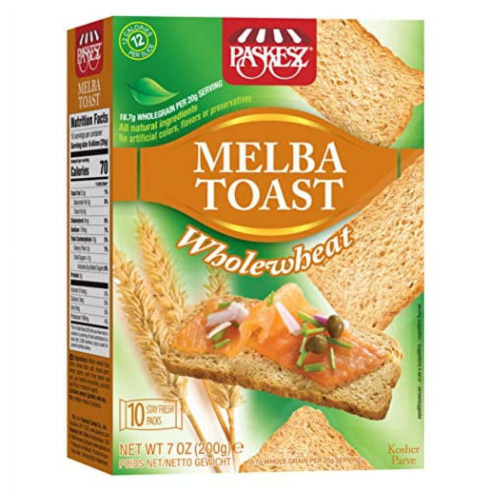 Snacktery Whole Wheat Melba Toast - Thin and Crispy Melba Toast ...