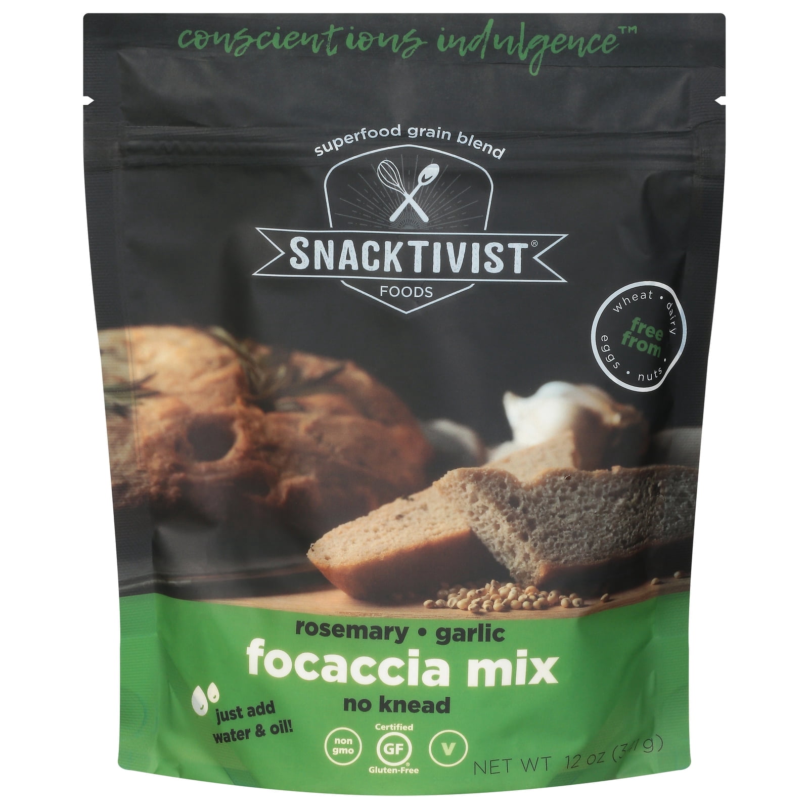 Snacktivist Foods - Focacia Mix Rosemary Gar - Case of 6-12 OZ ...
