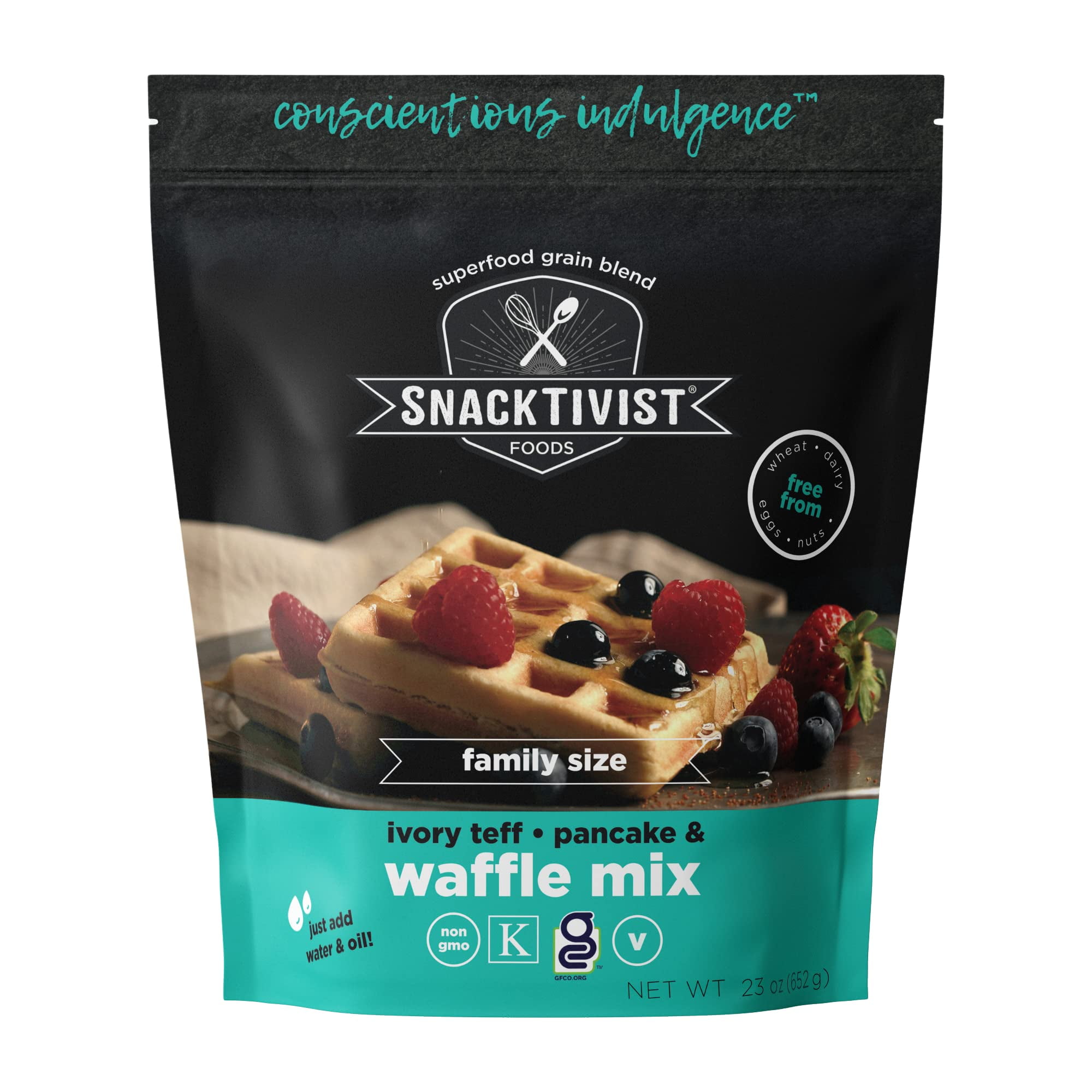Snacktivist Foods - Gluten-Free, MMF7 Vegan, Pancake & Waffle Mix, Non ...