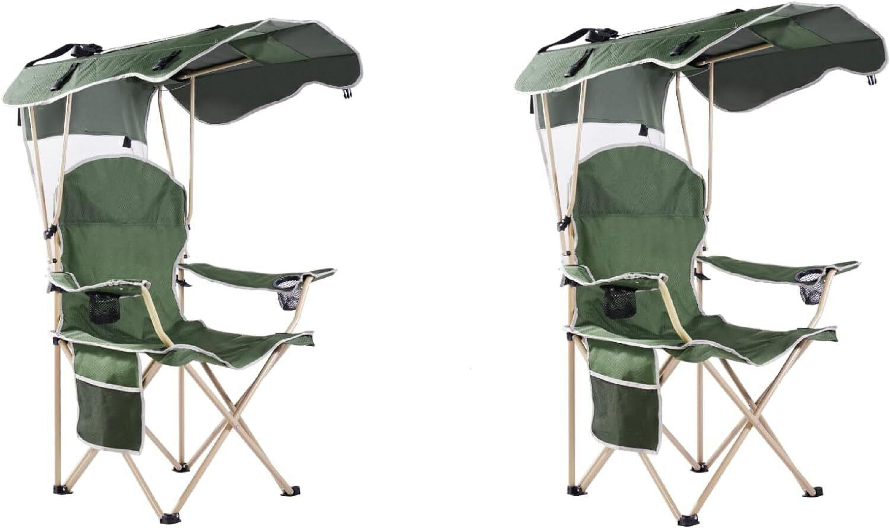 SnagHub Camping Chair with Canopy, Outdoor Folding Lounge Chair with ...