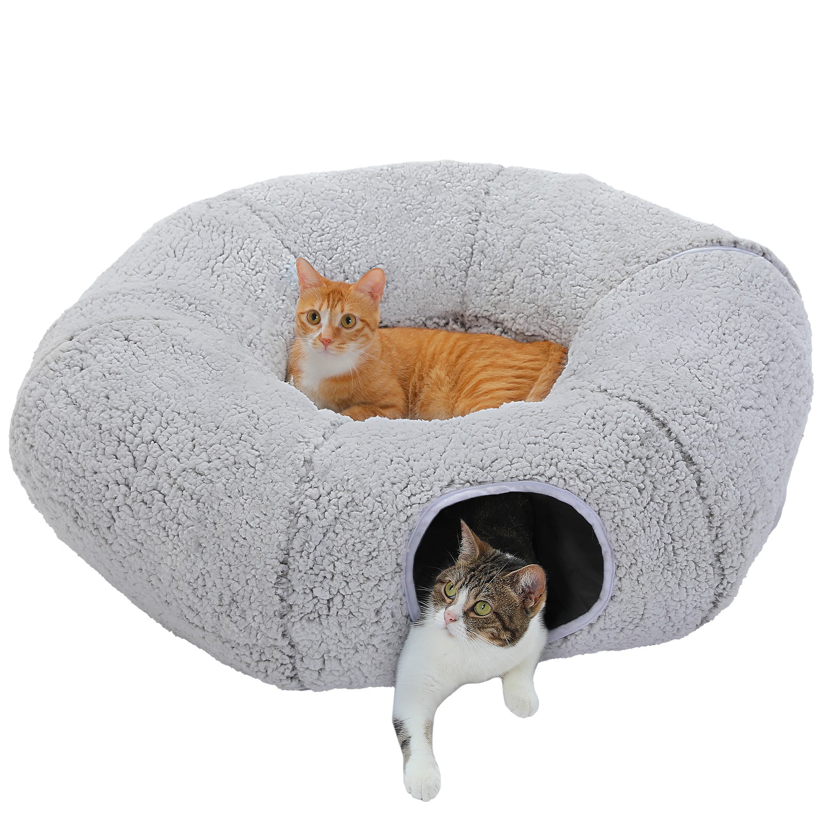 SnagHub Large Cat Tunnel, Cat Tunnel Bed with Central Soft Mat and ...