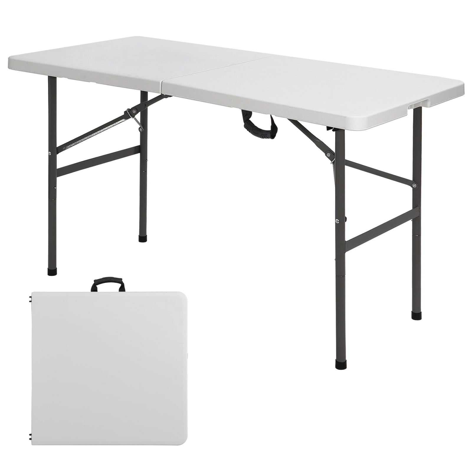 SnagHub Portable 4 Foot Plastic Folding Table, Small Indoor Outdoor ...