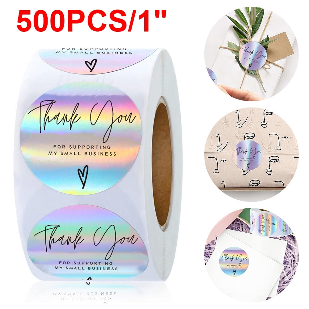 SnagHub Thank You Stickers 1 Roll,Flower Pattern Product Labels for ...