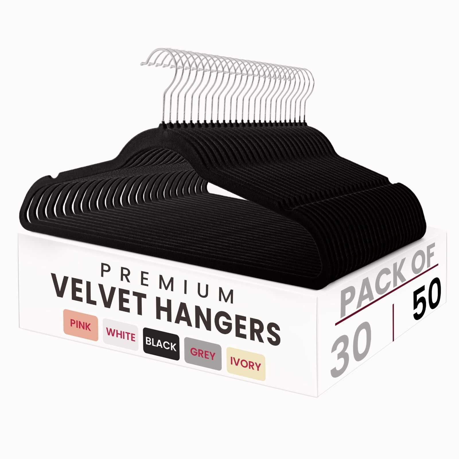 SnagHub Velvet Hangers 30 Pack - Premium Non-Slip Clothes Coat Pants ...