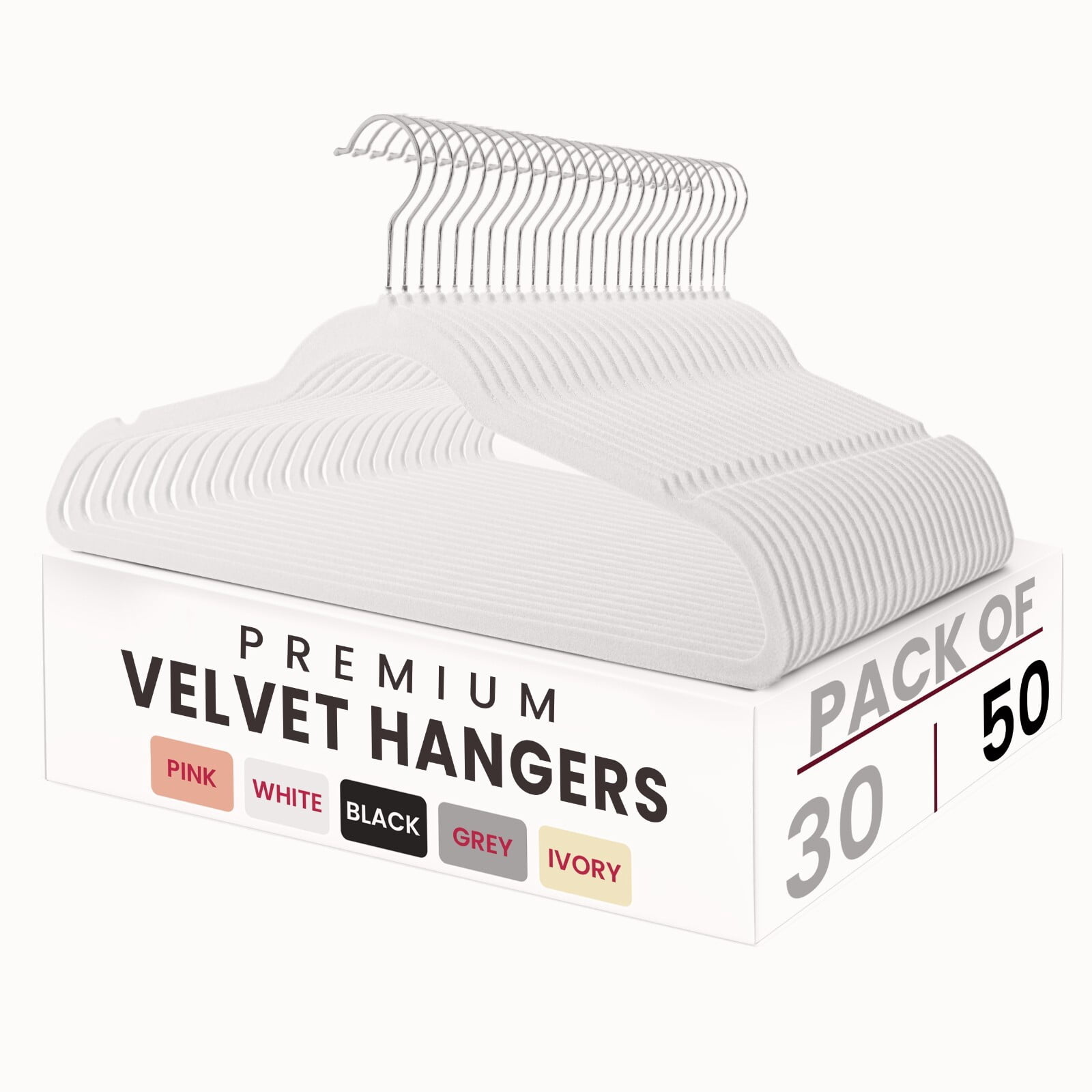SnagHub Velvet Hangers 50Pack - Premium Non-Slip Clothes Coat Pants ...