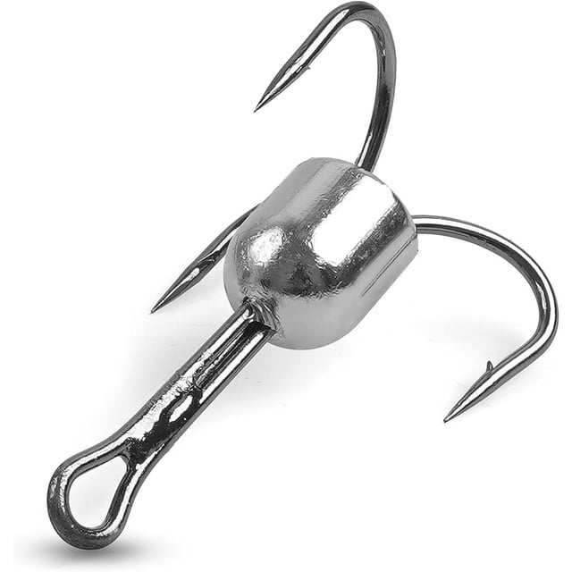 Snagging Hooks Weighted Treble Hooks,5pcs Large Weighted Treble Fishing ...