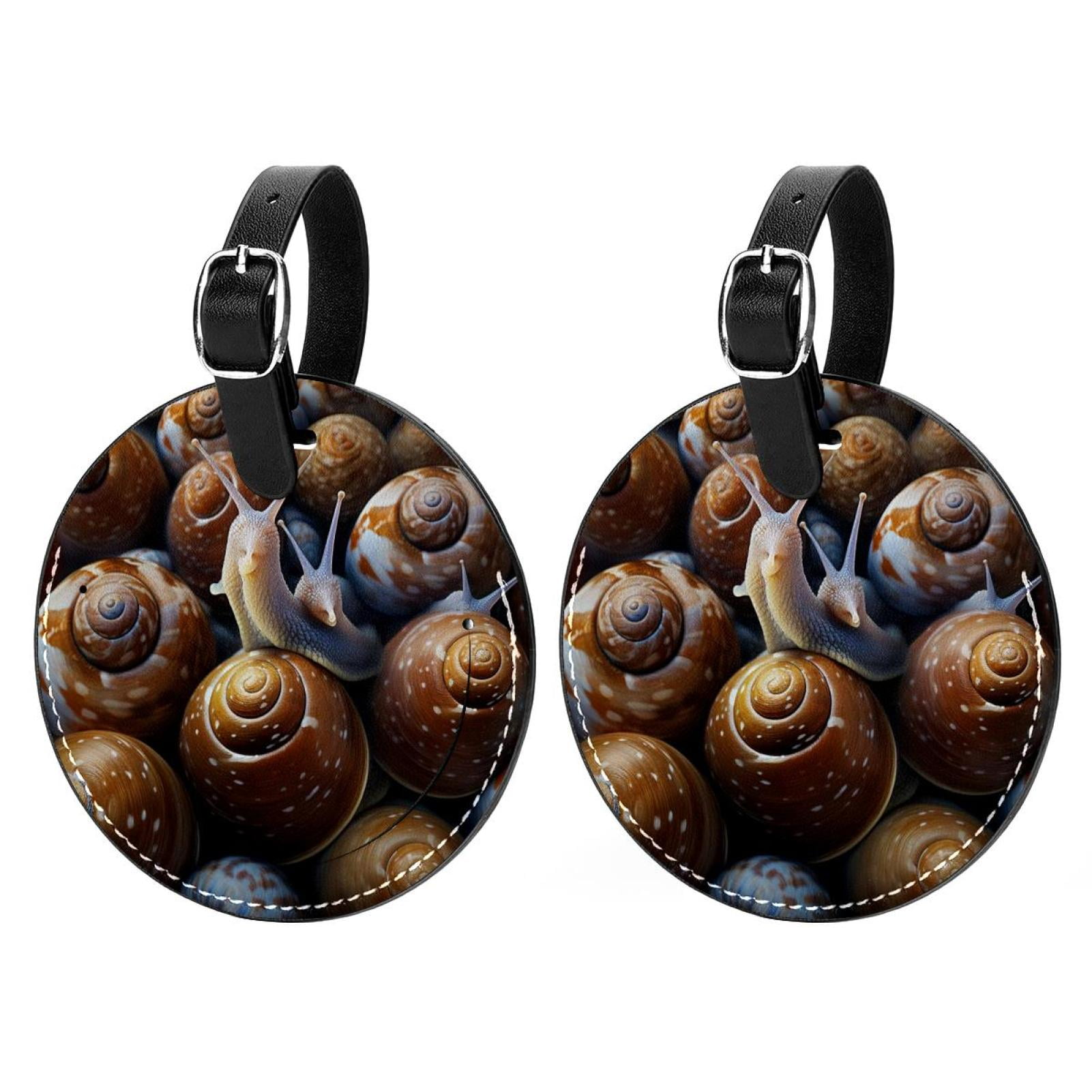 Snail 2 Pack PU Leather Suitcase Tags - Trendy Bag Tags with DIY ...
