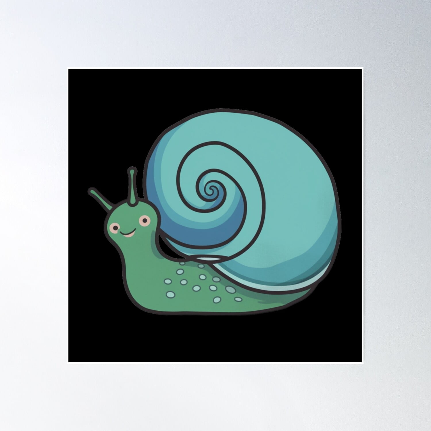 Snail 7 In Cool Blue And Green Colors Swirly Spiral Smiley Slider ...