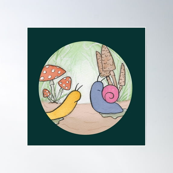Snail And Slug Poster Wall Art, Modern Wall Decor, 24x24 UNFRAMED ...