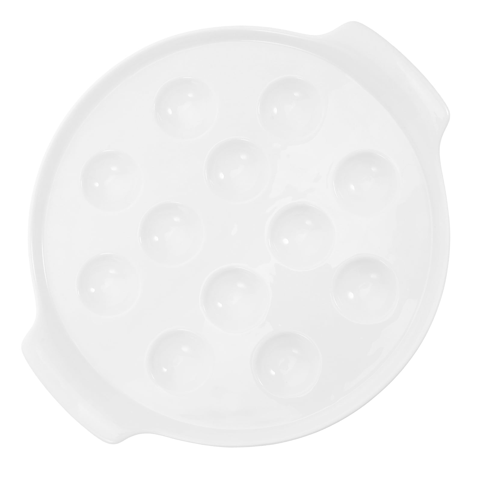 Snail Baking Dish Small Casserole Escargot Plates 6 Oyster White ...