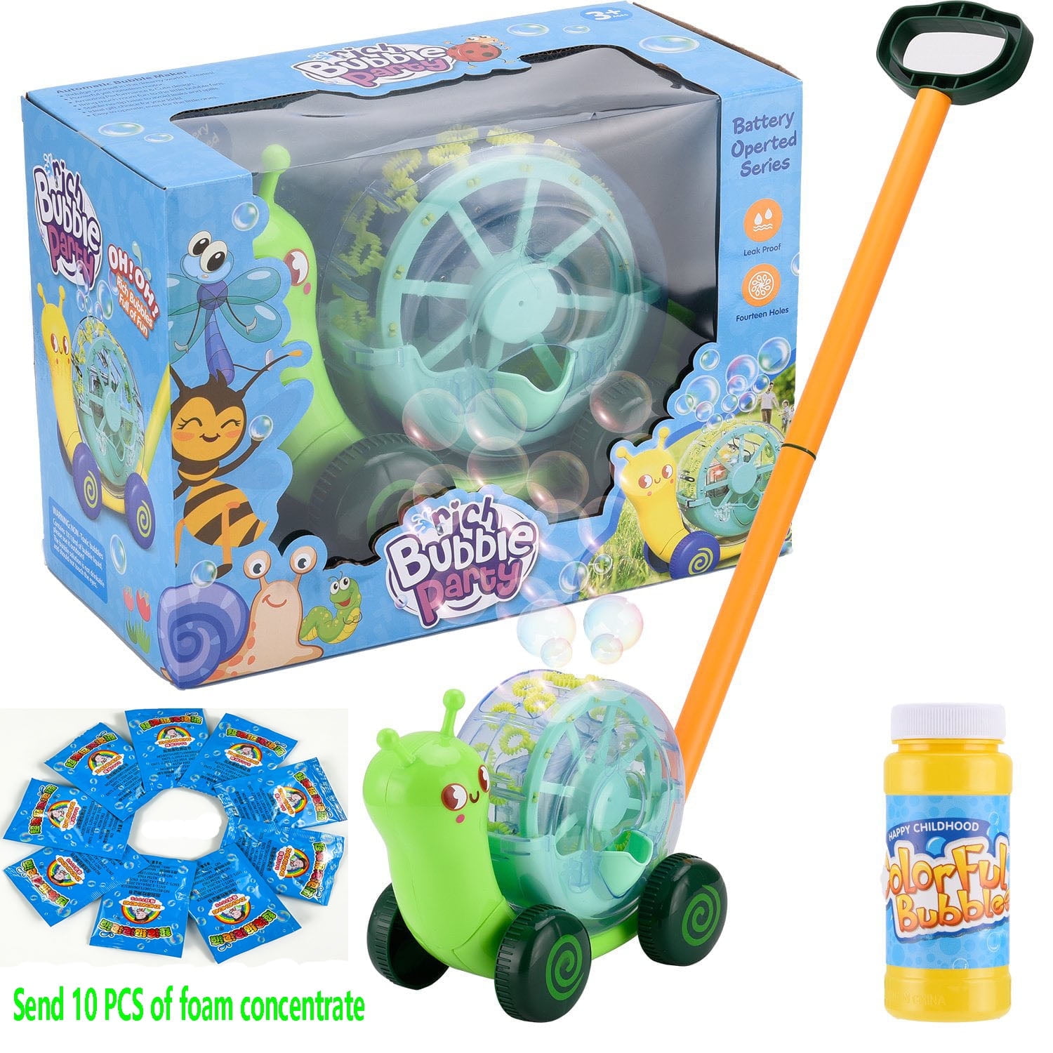 Fun Children's Yard Toy: Snail Automatic Bubble Blower, Outdoor Play ...